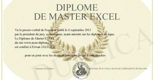 Diplome de Master EXCEL