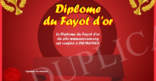Diplome du Fayot d or
