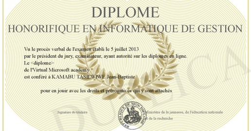 Diplome honorifique en Informatique de Gestion