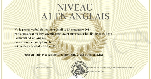 niveau A1 en Anglais