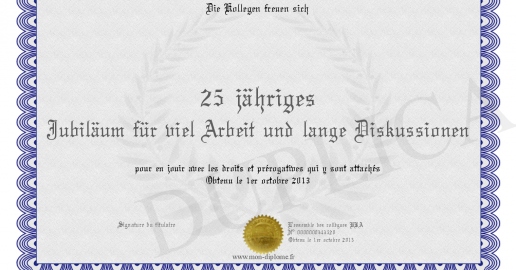 25 jähriges Jubiläum fur viel Arbeit und lange Diskussionen