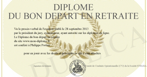 Diplome du bon depart en retraite