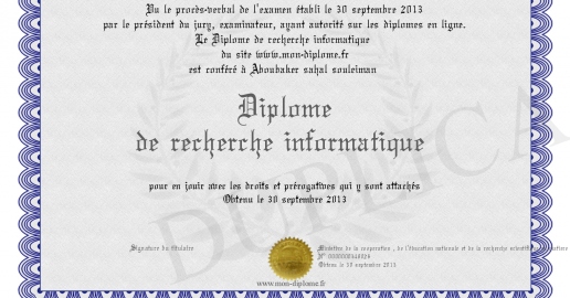 Diplome de recherche informatique