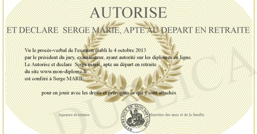 Autorise et declare Serge marie apte au depart en retraite