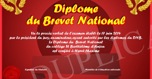 Diplome du Brevet National