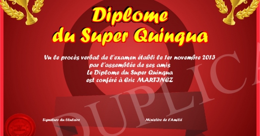 Diplome du Super Quinqua