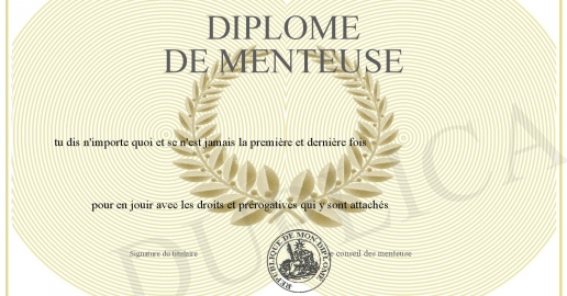 Diplome de menteuse