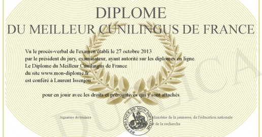Diplome du Meilleur Cunilingus de France