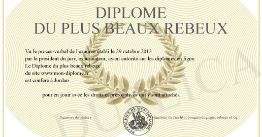 Diplome du plus beaux rebeux