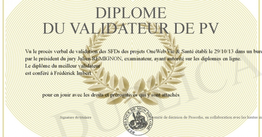 Diplome du validateur de PV