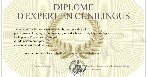 Diplome d expert en cunilingus