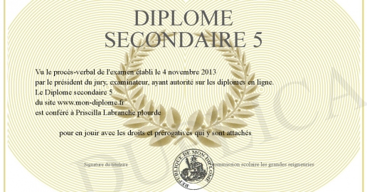 Diplome secondaire 5