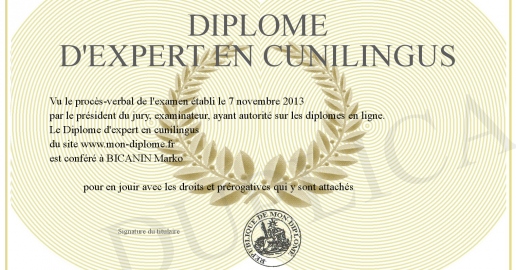 Diplome d expert en cunilingus