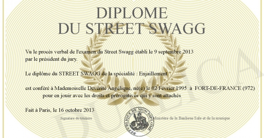 Diplome du STREET SWAGG