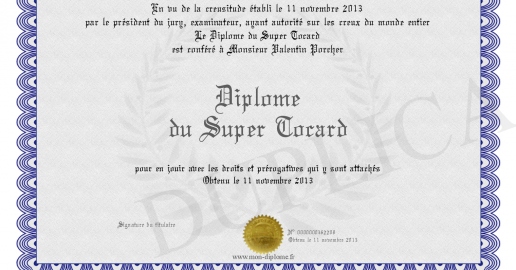 Diplome du Super Tocard