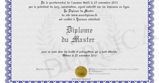 Diplome du Master