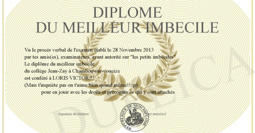 Diplome du meilleur imbecile