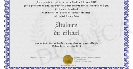 Diplome du celibat