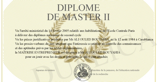 Diplome de master II