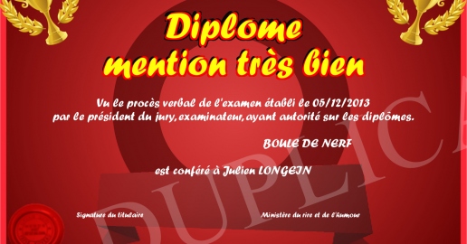 Diplome mention tres bien