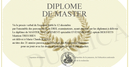 Diplome de MASTER