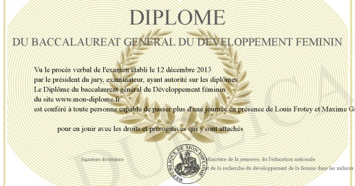 Diplome du baccalaureat general du Developpement feminin