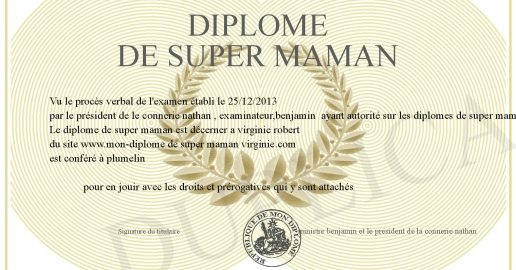 Diplome de super maman