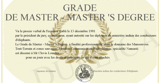 Grade de Master - Master s Degree