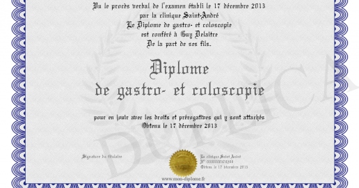 Diplome de gastro- et coloscopie