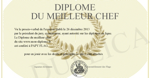 Diplome du meilleur chef