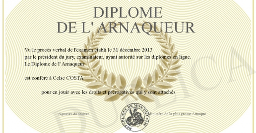 Diplome de l Arnaqueur
