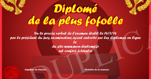 DipLome de la plus fofolle