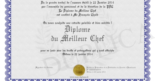 Diplome du Meilleur Chef