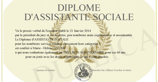 Diplome d ASSISTANTE SOCIALE