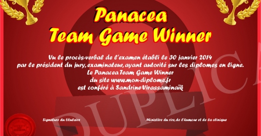Panacea Team Game Winner