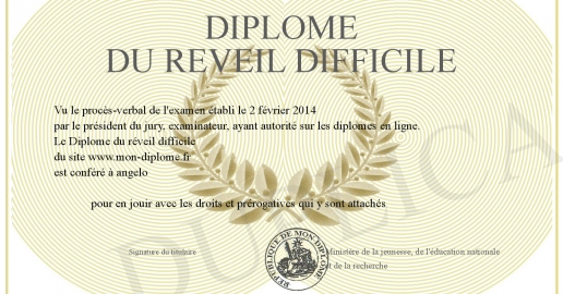 Diplome du reveil difficile