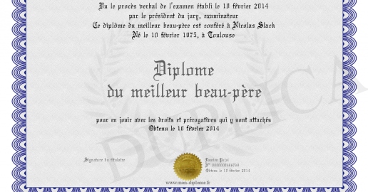 Diplome du meilleur beau-pere