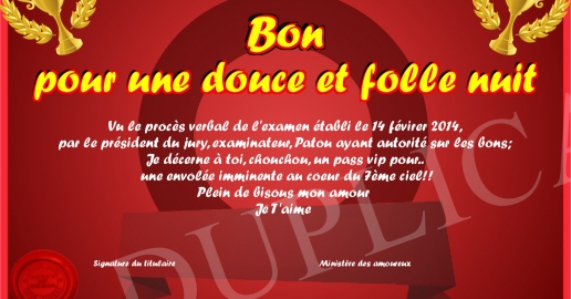 Bon pour une douce et folle nuit
