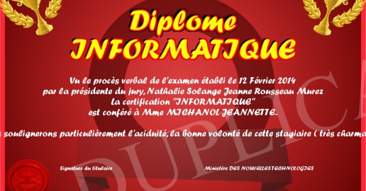 Diplome INFORMATIQUE