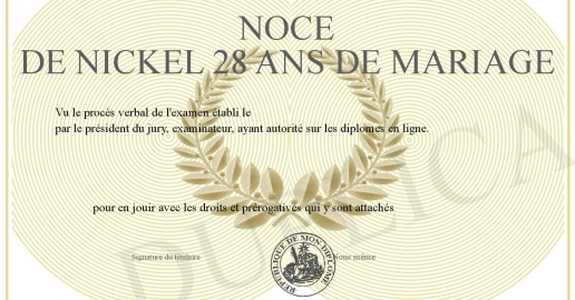 noce de Nickel 28 ans de Mariage