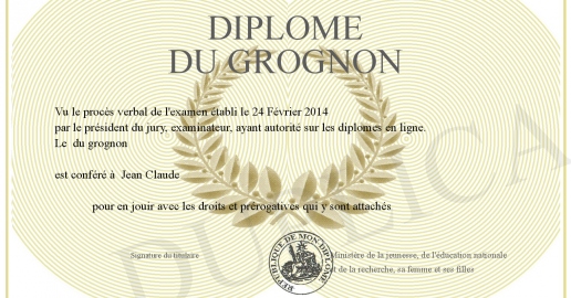 Diplome du Grognon