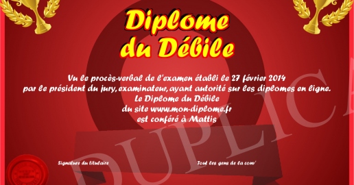 Diplome du Debile