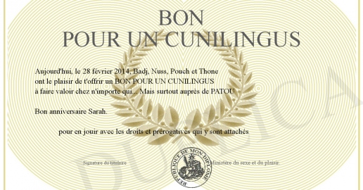 BON POUR UN CUNILINGUS