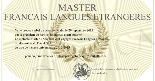 Master Francais Langues Etrangeres
