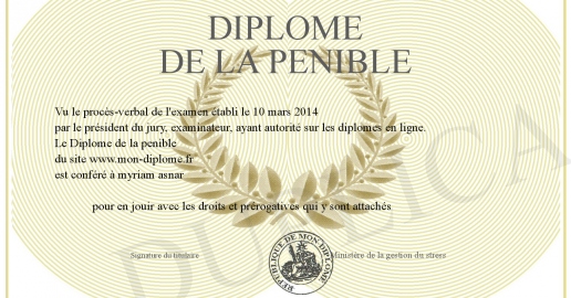 Diplome de la penible