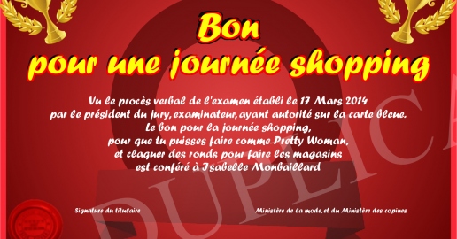 Bon pour une journee shopping