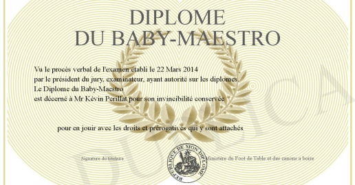 Diplome du Baby-Maestro