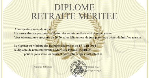 DIPLOME RETRAITE MERITEE