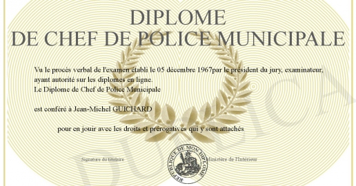 Diplome de Chef de Police Municipale