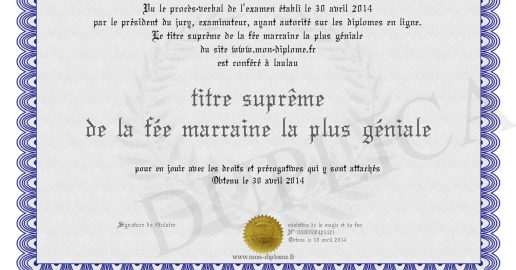titre supreme de la fee marraine la plus geniale